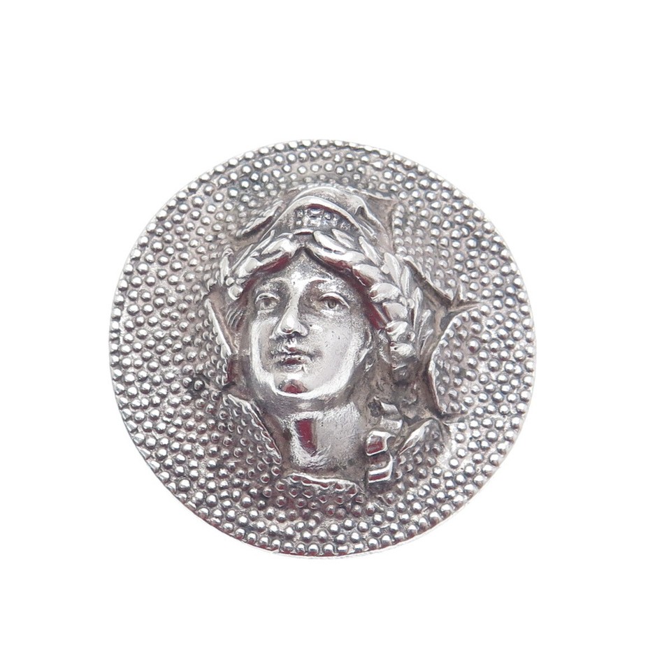 925 Sterling & 900 Coin Silver Antique One Morgan Dollar Repousse Pin ...