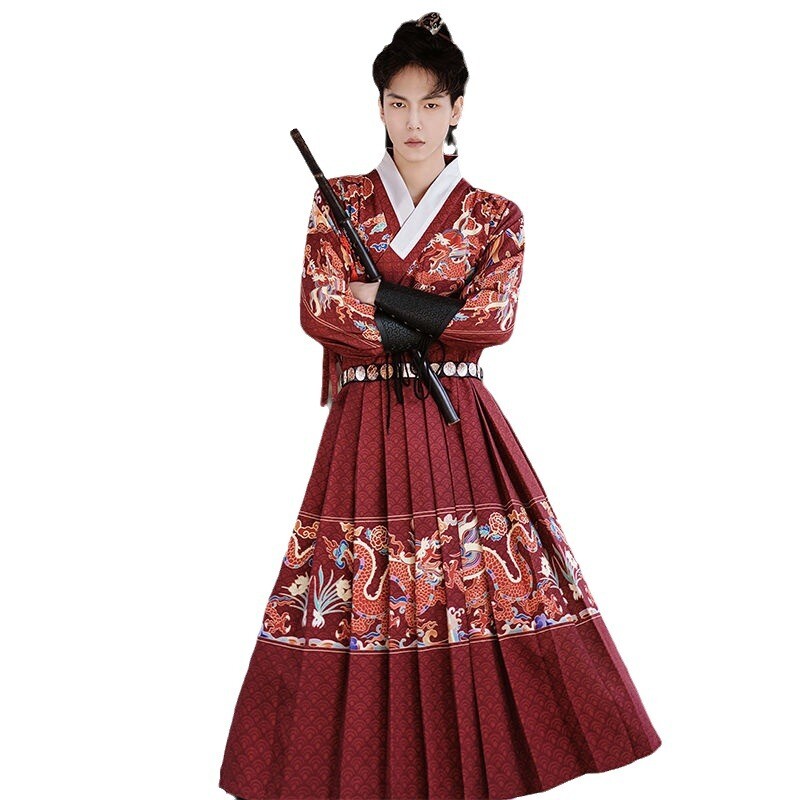 Mens Chinese Traditional Flying Fish Hanfu MIng Dynasty Costume Ancient ...