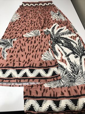 Surf Gypsy Pink Palm Tree Print Pants Small | eBay