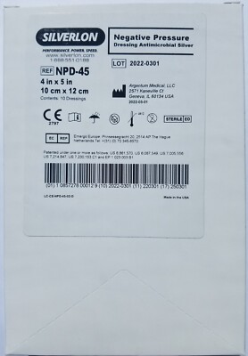 *10-Pack* Silverlon Negative Pressure Dressing 4"x5" Antimicrobial ...