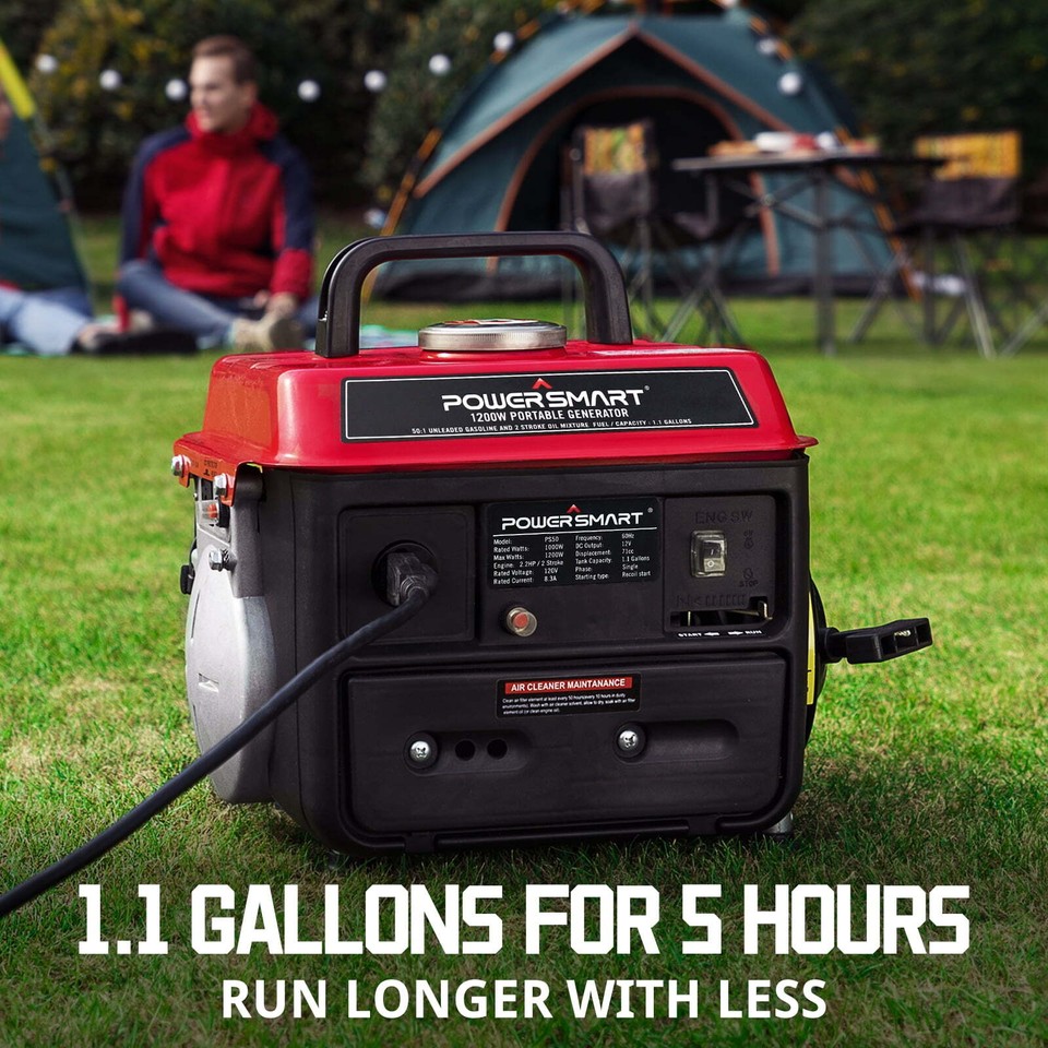 PowerSmart 1200W Gas Fuel Generator Portable Inverter for Camping ...