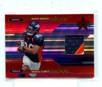 MAURICE CLARETT 2005 Leaf Rookies & Stars Longevity Red Rookie Patch #D ...