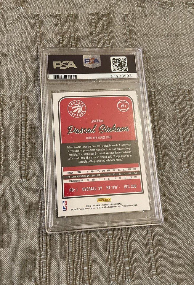 Pascal Siakam Rookie Card 2016 Panini Donruss PSA 10 | eBay