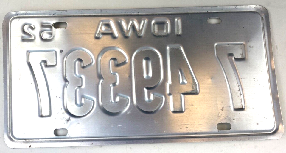 Vintage Iowa 1962 License Plate Car Black Hawk Co. Man Cave Decor ...