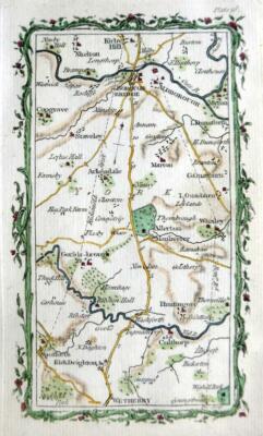 YORKSHIRE WETHERBY BOROUGHBRIDGE ROAD MAP BY ARMSTRONG c1776 GENUINE ...