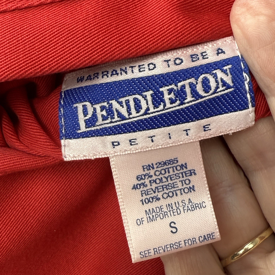 Vtg Pendleton Cotton Reversible Jacket S Petite Golf All Over Print/Red ...