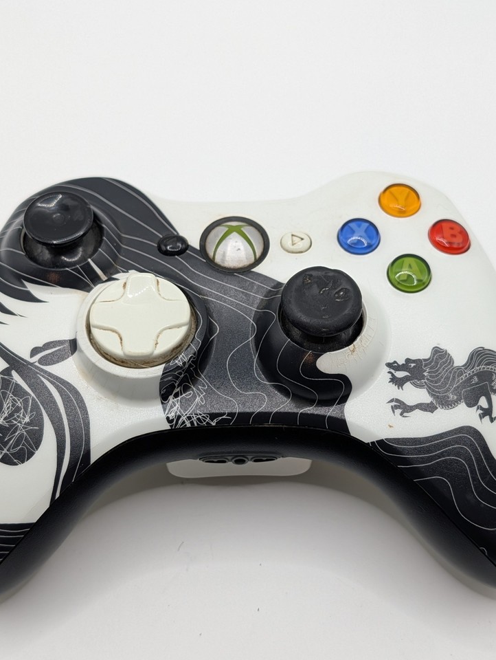 Microsoft Xbox 360 Wireless Controller Dragon Age Black White - Sold As ...