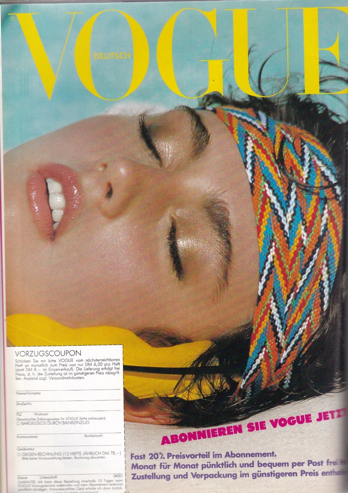 VOGUE GERMANY 1981 PAULINA PORIZKOVA ANDIE MACDOWELL GIA CARANGI HELMUT ...