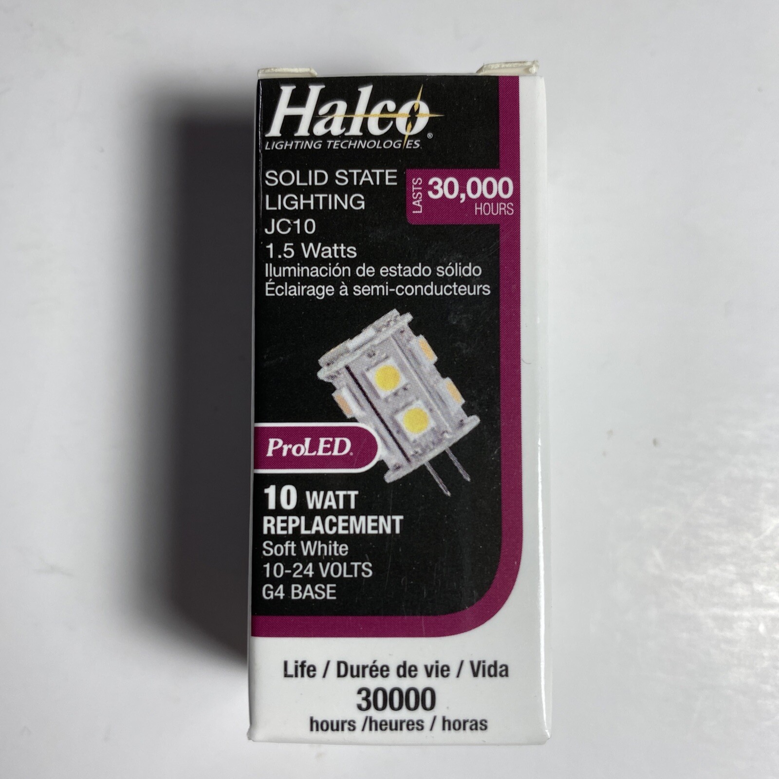 Halco 80693 JC10/1WW/LED 1.5W 10-18V 3000K G4 Base LED Light Bulb ...