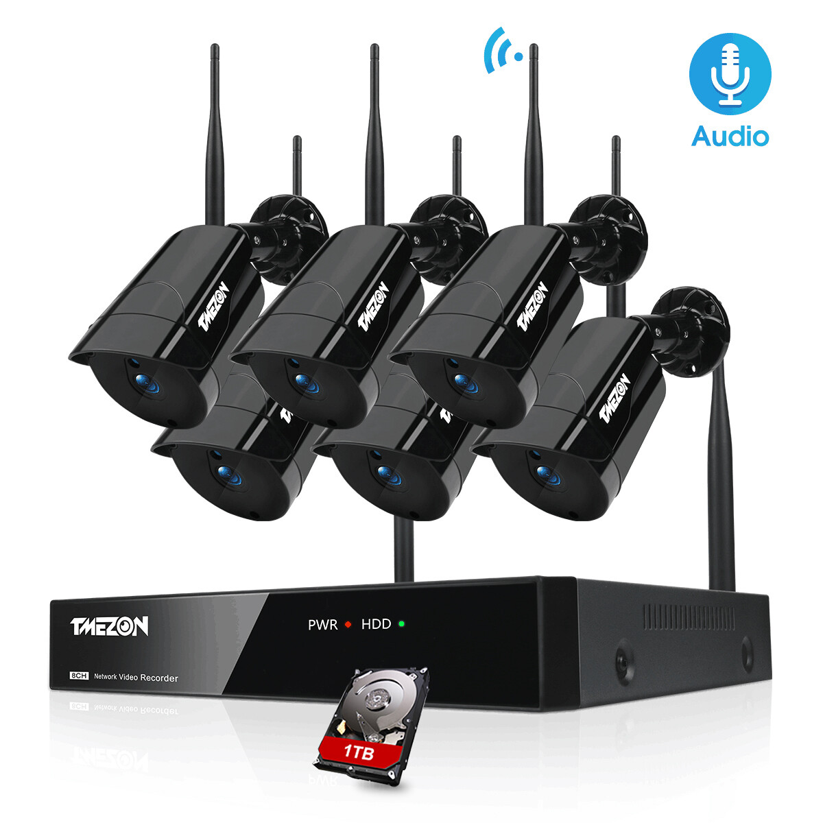 3MP Wireless Security Camera System Audio CCTV WiFi Outdoor Home 8CH ...
