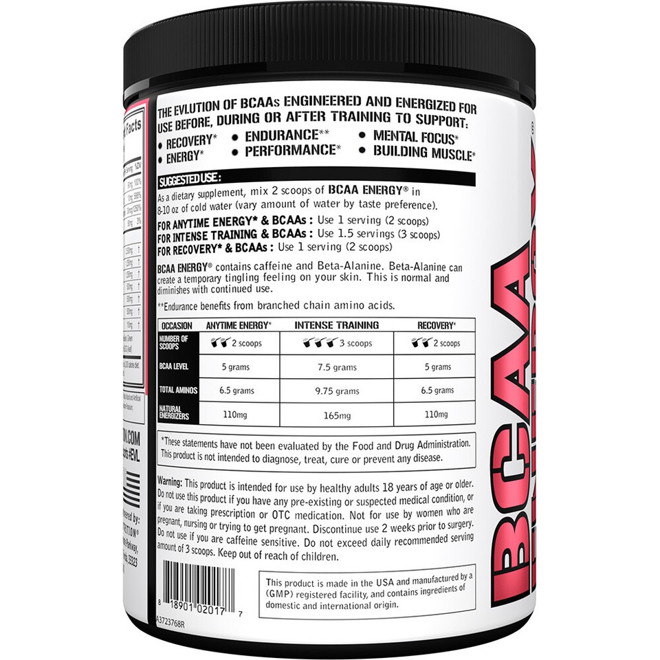 EVL BCAA Energy Pre Workout, Performance Enhancer w/ 5g of Amino Acids ...