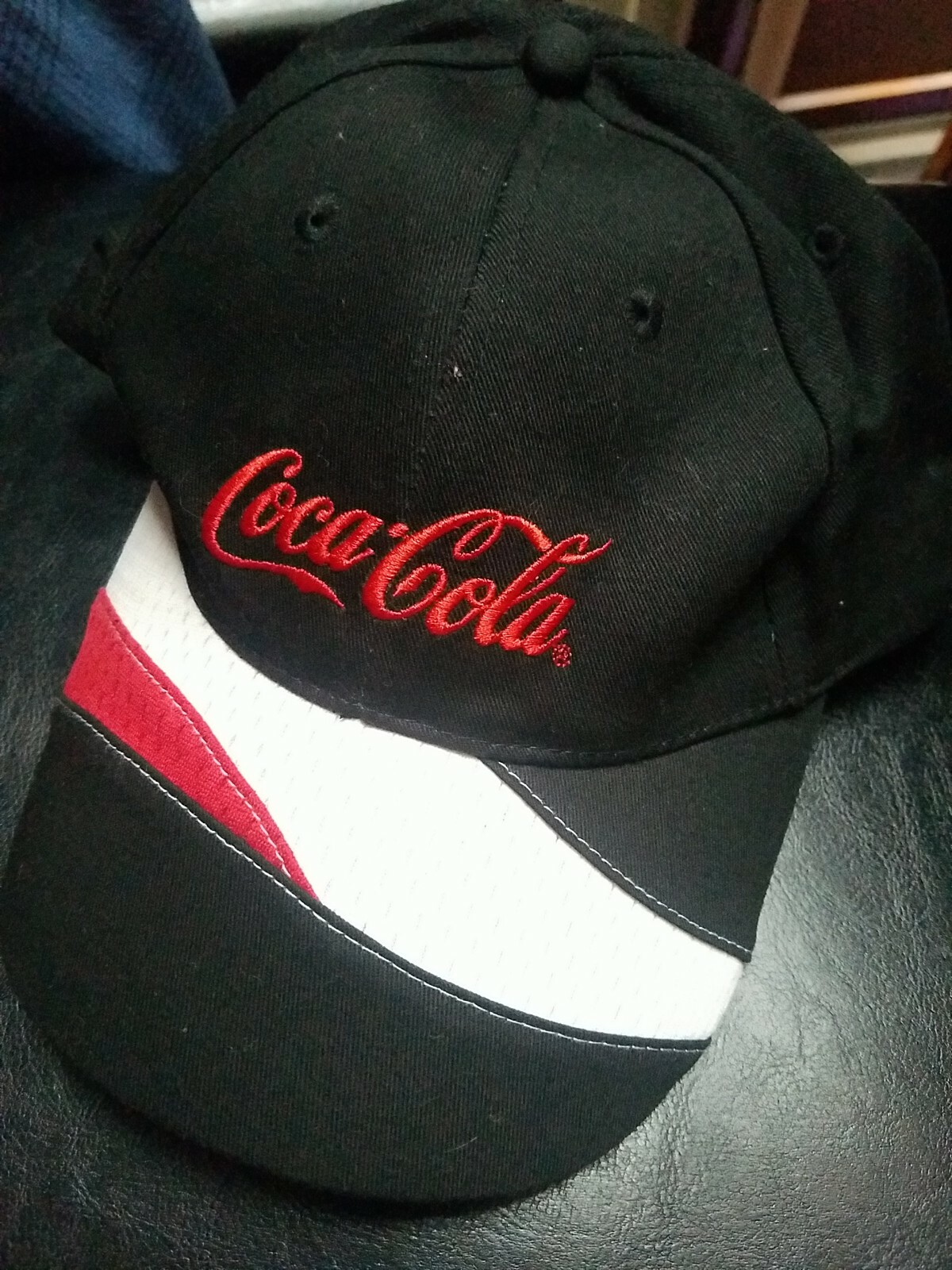 Coca-Cola Men's Hat Cap Black White Cotton Adjustable… - Gem