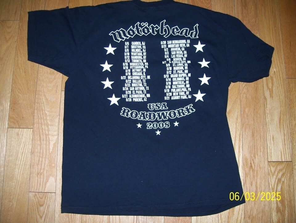Motorhead USA Roadwork 2008 Tee Shirt Size Large | eBay