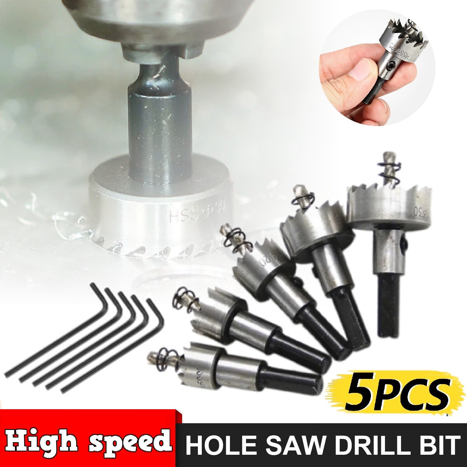 HSS Drill Bit Hole Saw Tooth Set Metal Wood Stainless Steel Carbide ...