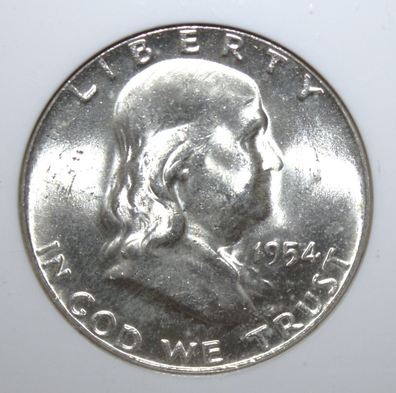 S3 -United States Franklin Half 50 Cents 1954 NGC MS63 Brilliant Unc ...