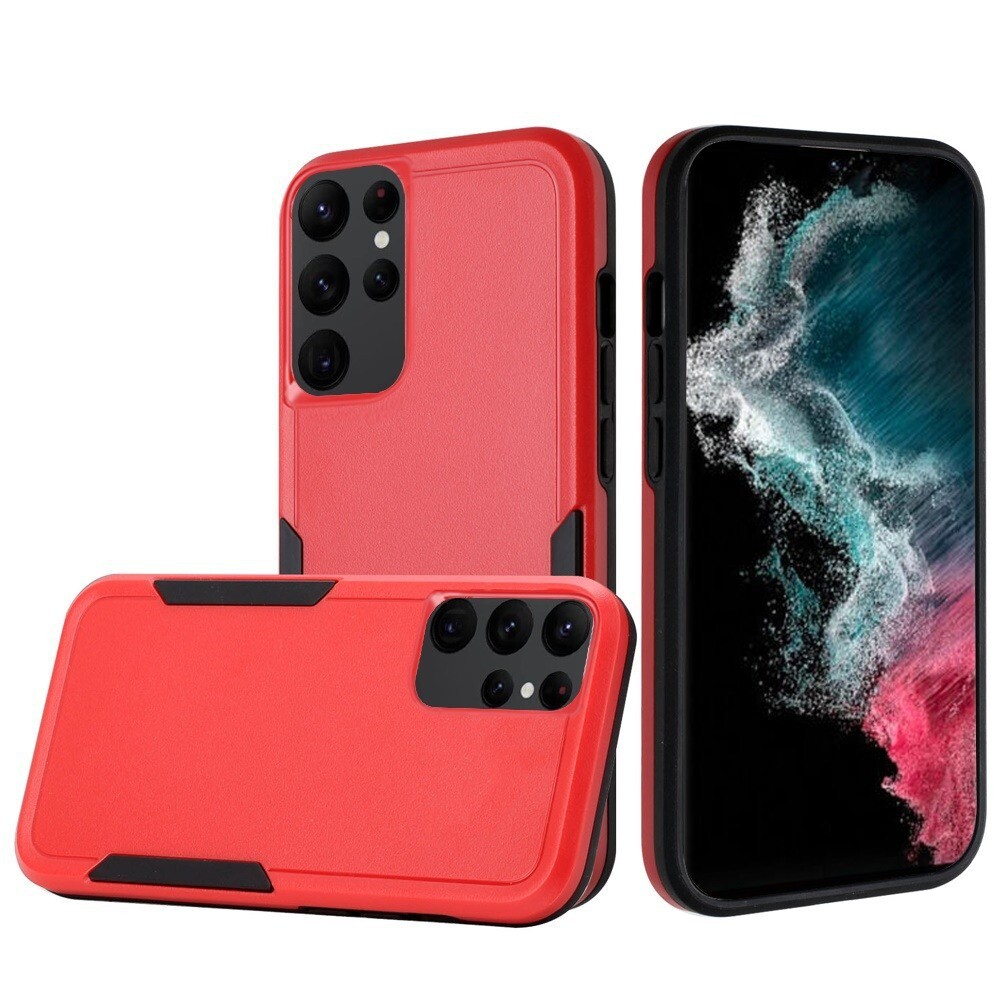 Tough Strong Dual Layer Flat Hybrid Case Cover Red For Samsung S23 | eBay