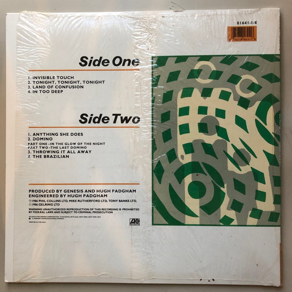 Vinyl LP Genesis Invisible Touch Origianl Pressing | eBay