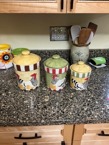 Debbie Segura Chicks Rule 3 piece ceramic canister set | eBay