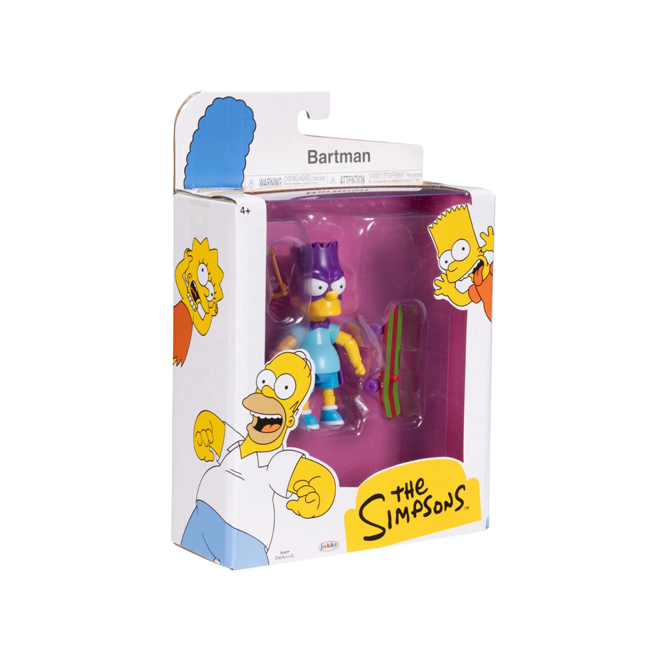 The Simpsons 5 inch Tall Bartman Articulated Action Figure Skateboard ...
