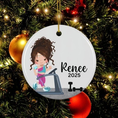 Personalized Gym Ornament, Girls Fitness Gifts, Custom Workout Ornament ...