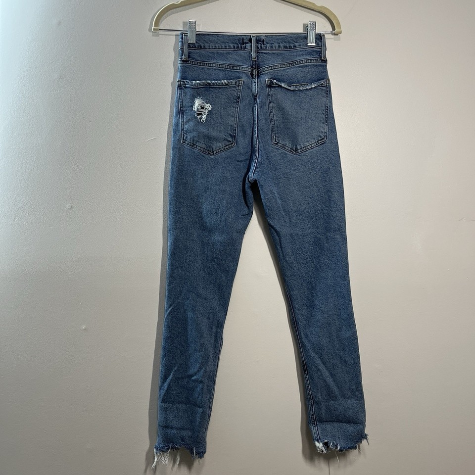 Agolde Nico High Rise Slim Jeans in Rooted Blue Size 25 | eBay