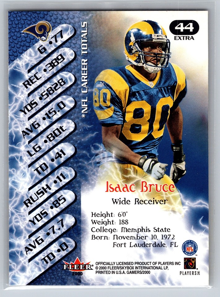 2000 Fleer Gamers Extra Isaac Bruce #44 HOF 12a | eBay