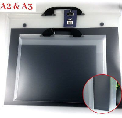 A2 A3 Carry Case Document Storage File Folder Artist Drawing Portfolio ...
