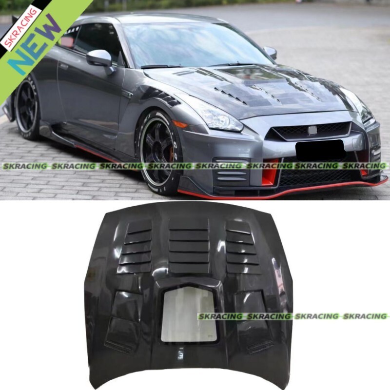Carbon Fiber Engine Hood Panels Vented Bonnet Cover For Nissan GTR R35 ...