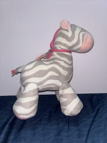 Carters Plush Zebra Baby Nursery Wind Up Musical Grey Pink Brahms ...
