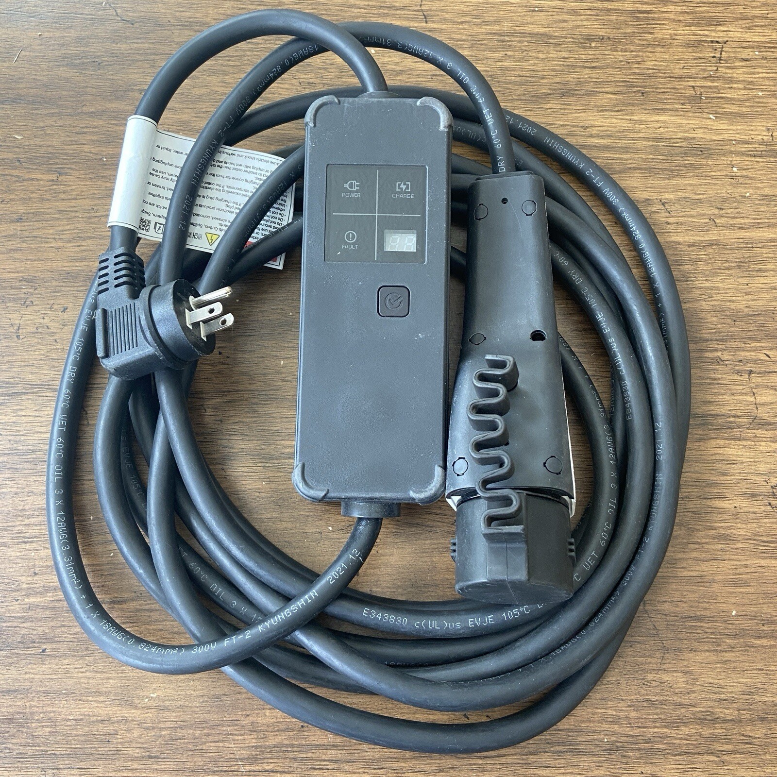 Fisker Karma EV Charger Ocean charging cable charge cord | NEMA 5-15 ...