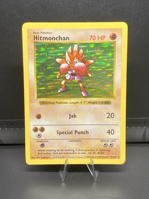 Pokemon WOTC Base Set Shadowless Holo Hitmonchan 7/102 LP/MP | eBay