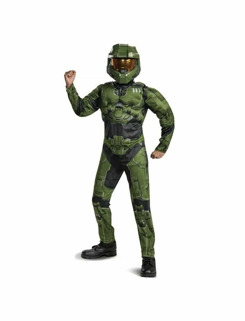 Halo Master Chief Muscle Child Costume Boys Size Large 10-12 for sale ...