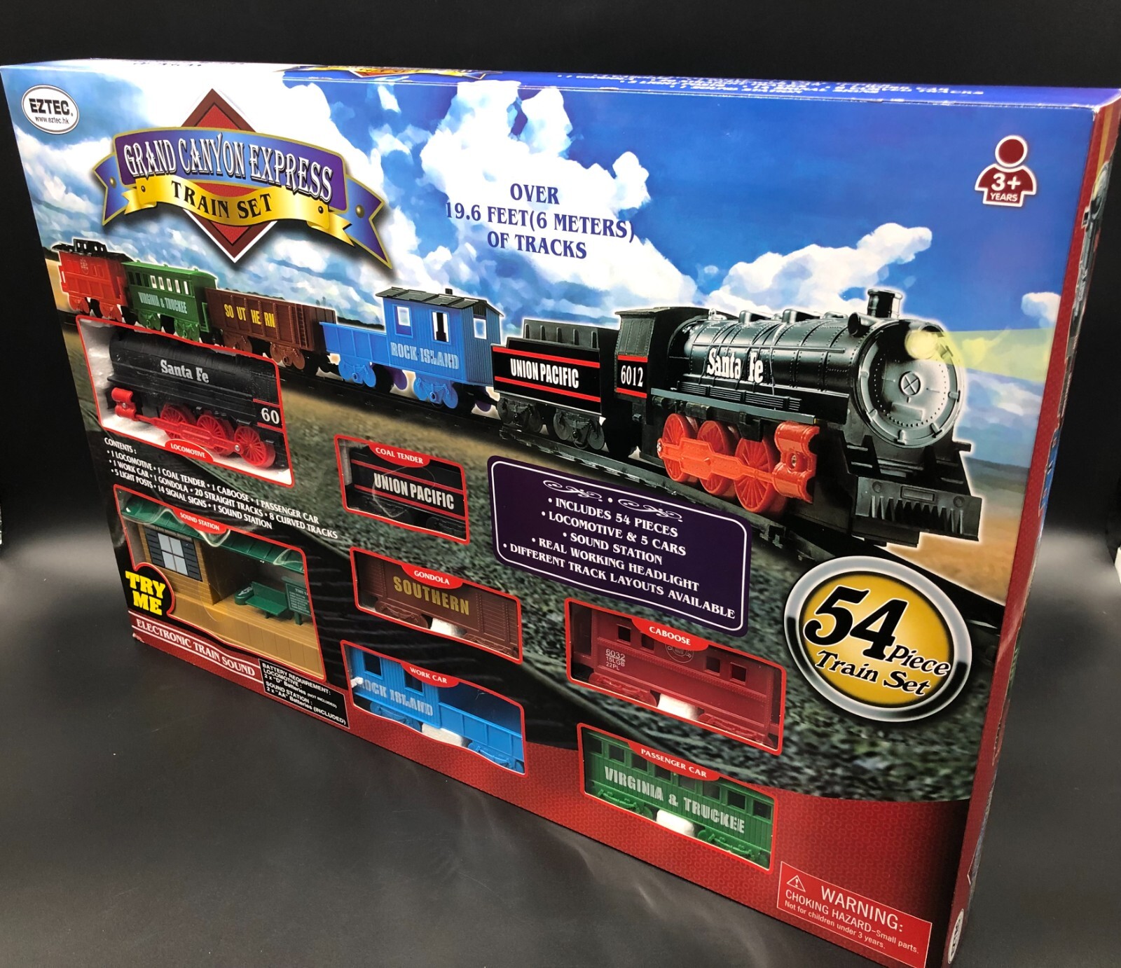 EZTEC Grand Canyon Express Electric Train Set -Santa Fe Locomotive 54 ...