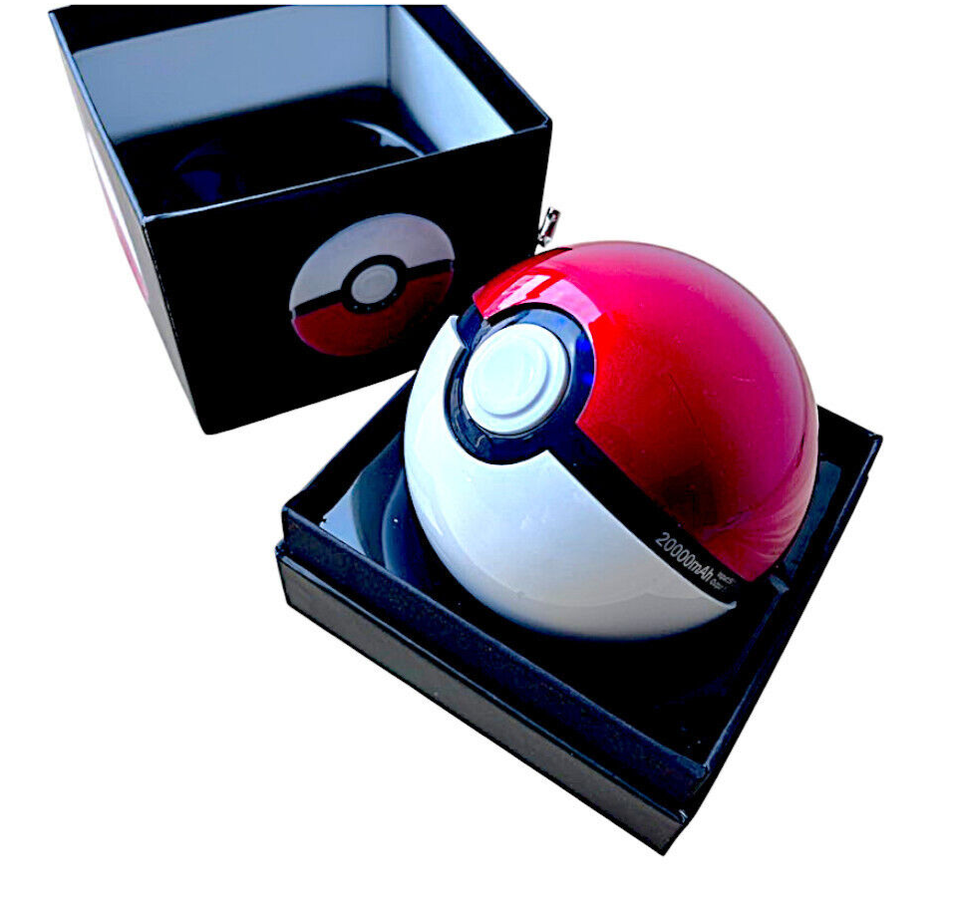Pokemon Ball Power Bank 20000mAh LED External Battery Dual Port ...