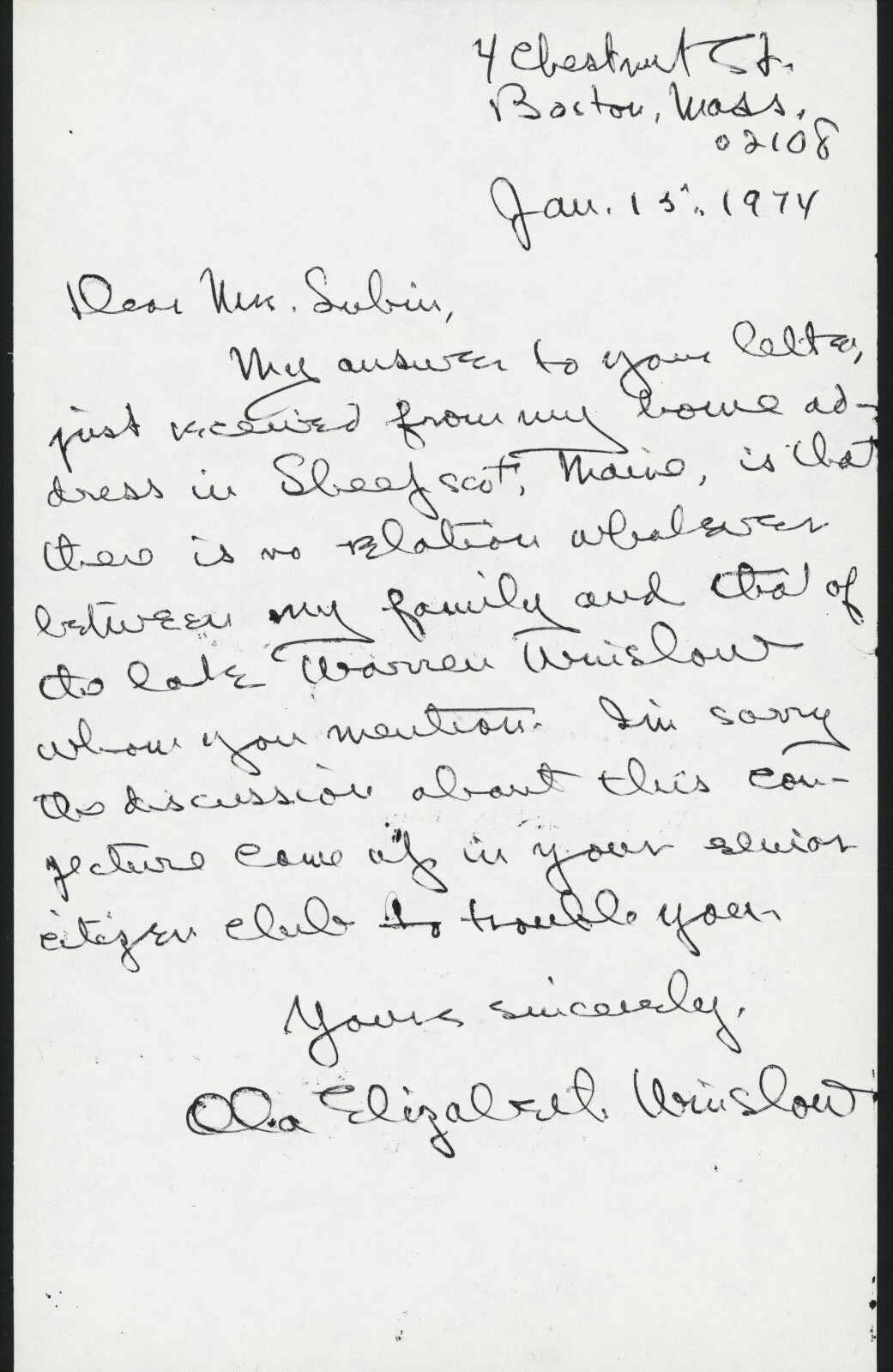 Historian Ola Elizabeth Winslow Autograph Letter Signed - Pulitzer ...