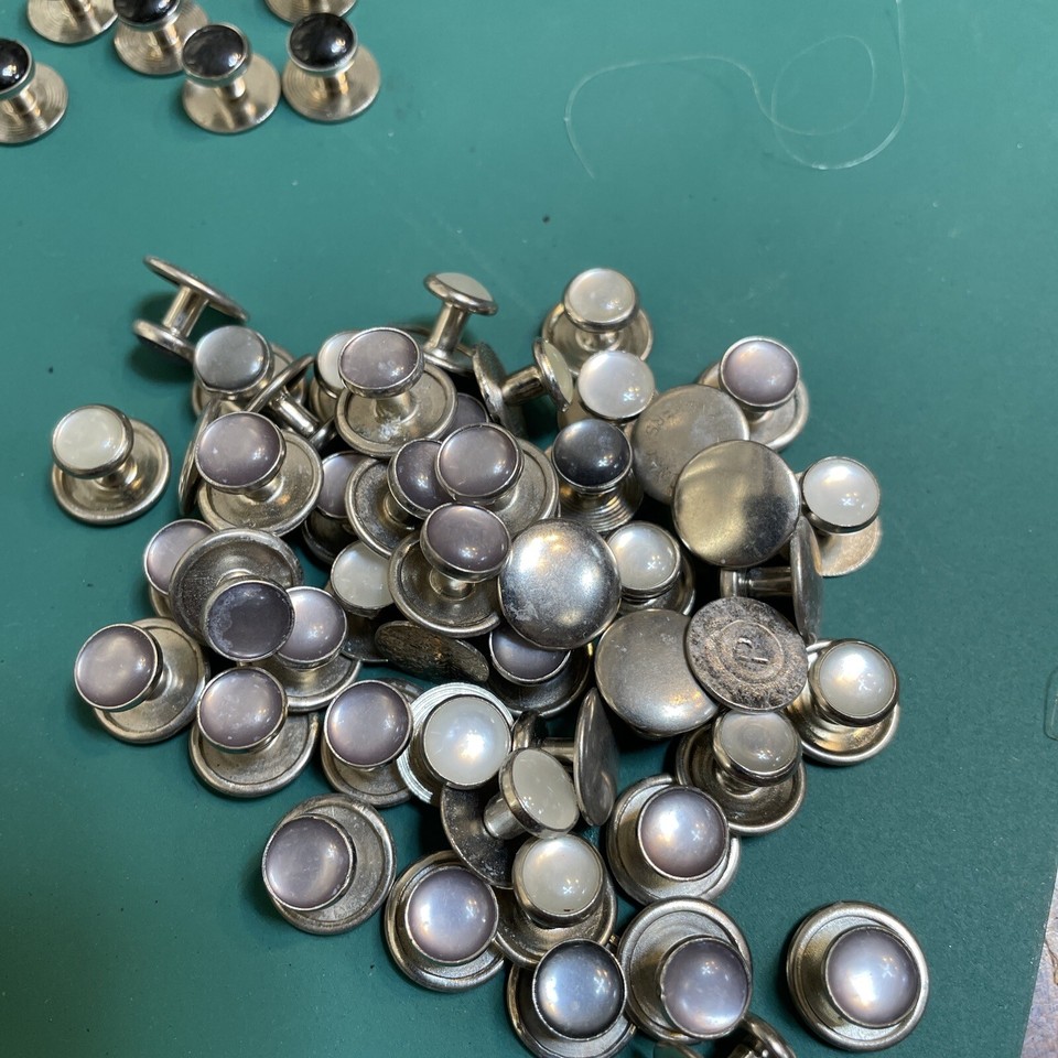 Mens Classical Shirt Tuxedo Buttons 10 Studs Set ivory On Silver ...