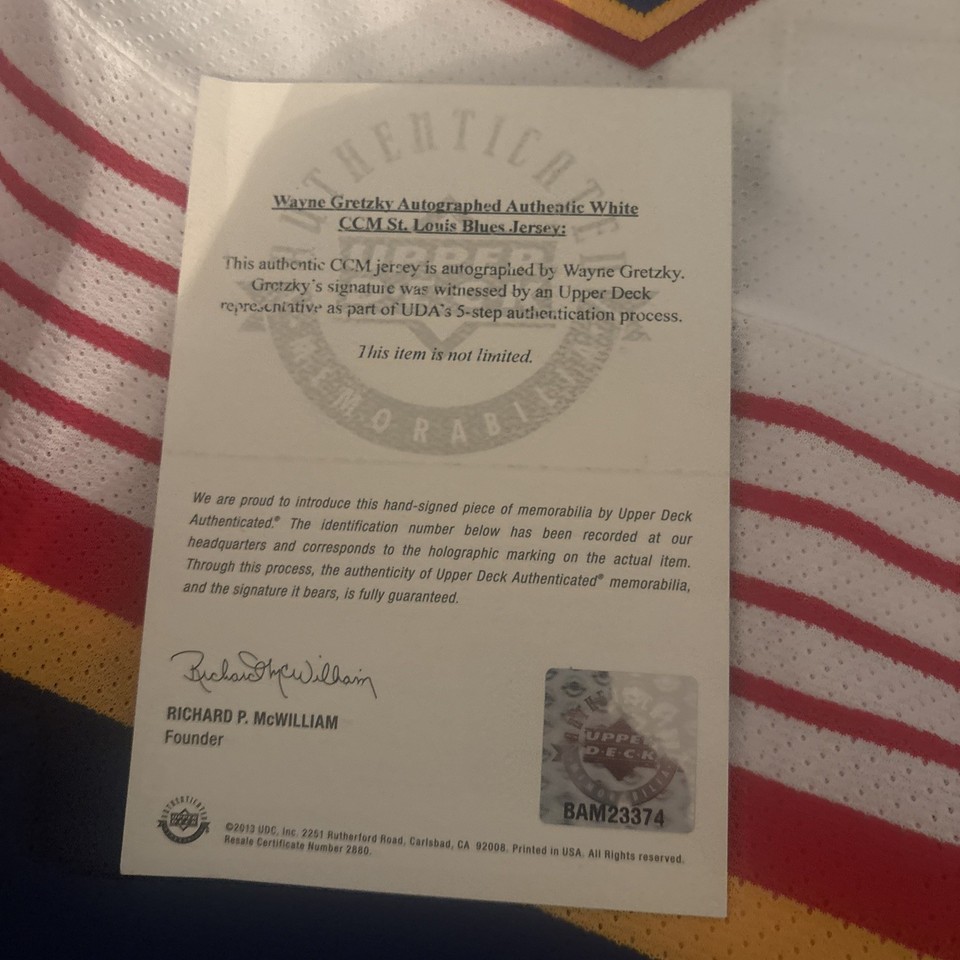 Upper Deck Wayne Gretzky Signed St.Louis Blues Jersey Coa Upper Deck | eBay