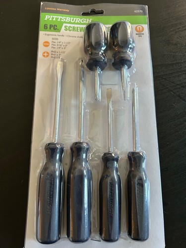 Pittsburgh 6 Pc. Screwdriver Tool Set With Magnetic Tips & Chrome ...