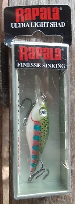 Rapala ULS-4 Ultralight Shad 1 1/2" Rainbow Trout Fishing Lure 1/8 oz ...