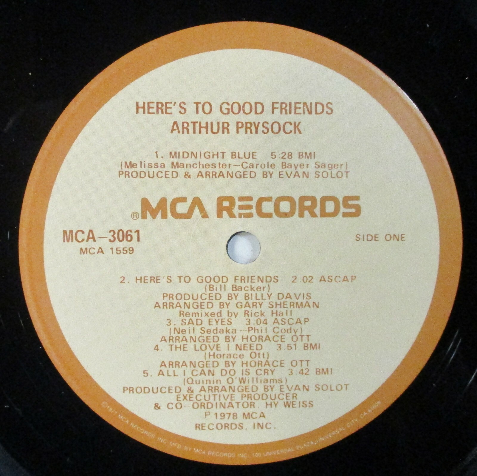 Arthur Prysock "Here's to Good Friends" LP (1978) MCA 3061 | eBay