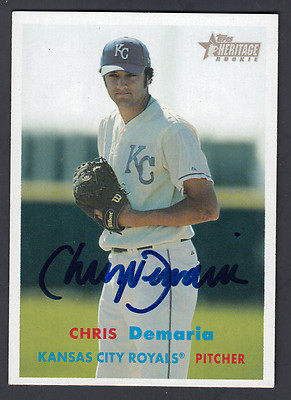 Chris DeMaria Autographed 2006 Topps Heritage Baseball Card #422 Royals ...