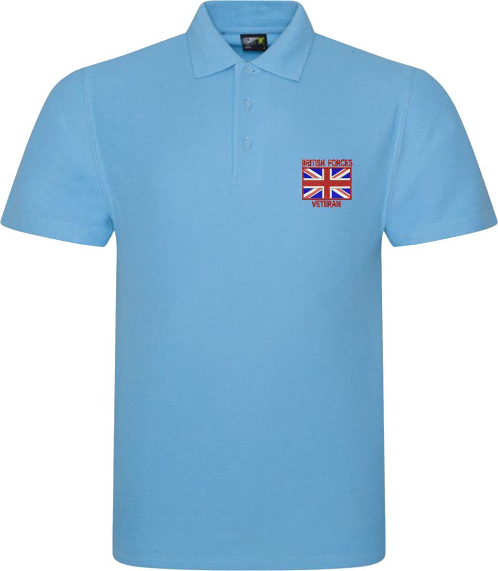 Embroidered British Forces Polo Shirt Veterans Uk Flag Armed Force ...