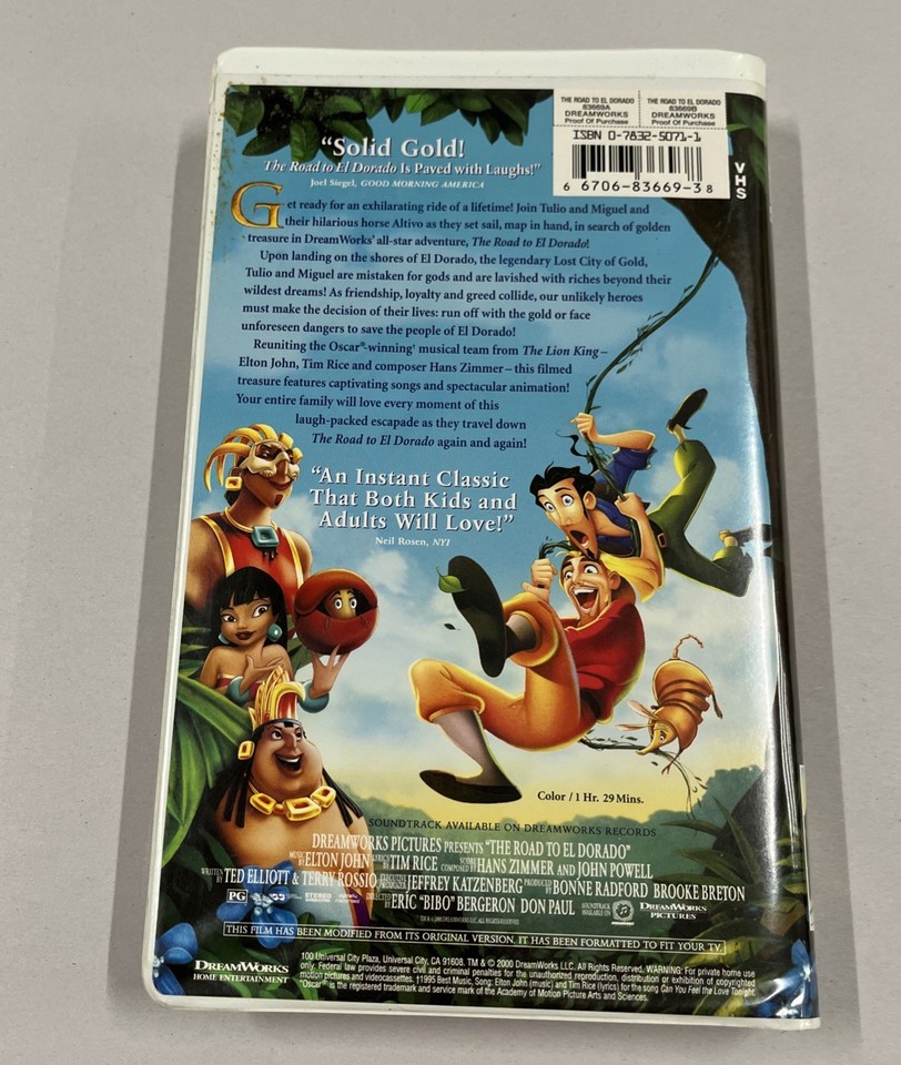 The Road to El Dorado (VHS, 2000, Clam Shell) 667068366938| eBay
