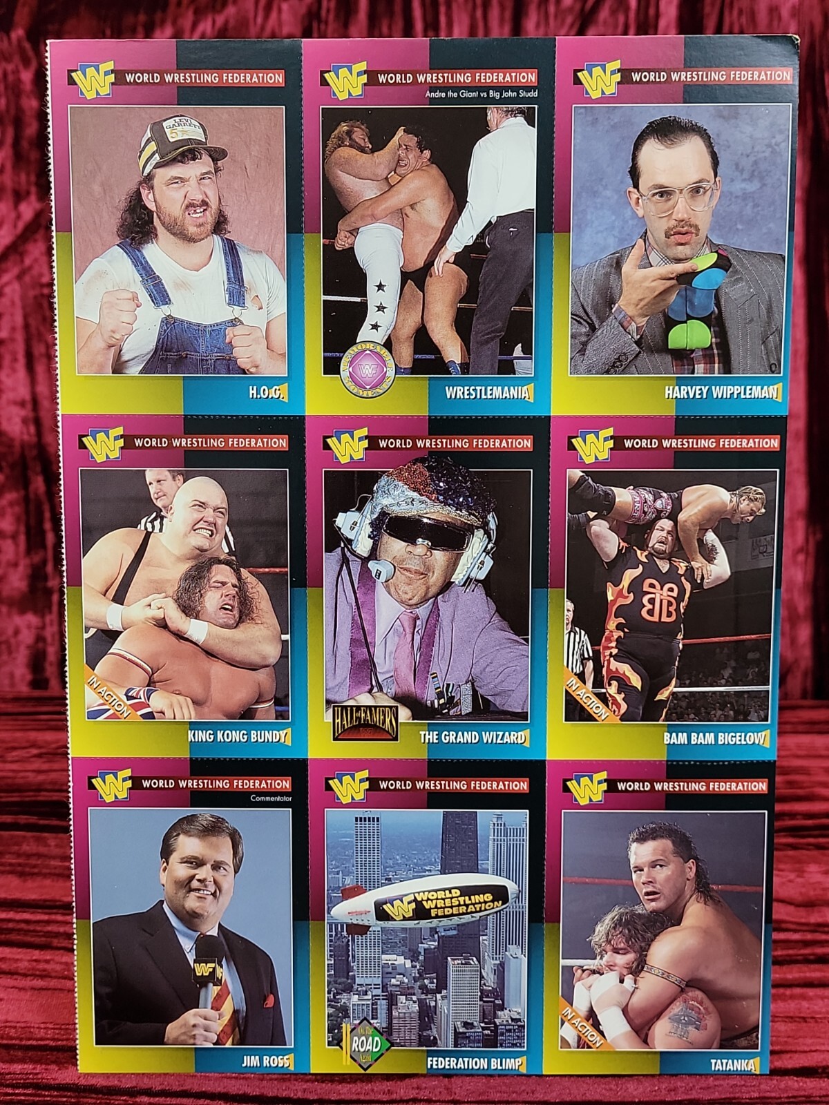 vintage WWF Magazine Uncut Card Sheet WWE Wrestling wcw ecw hog bundy ...