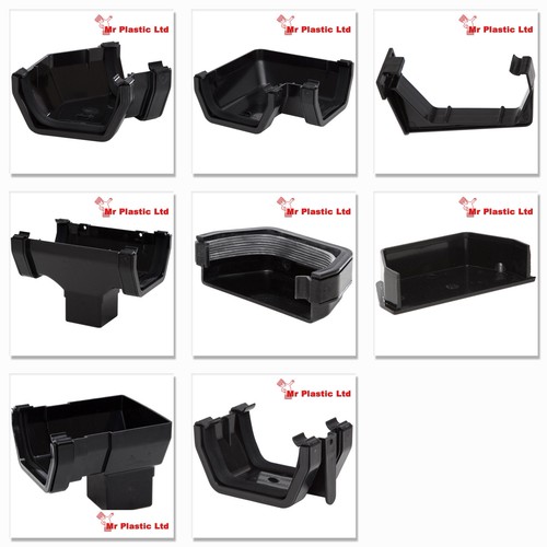 Polypipe 112mm Square Line Rain Water Gutter Fittings in Black | eBay UK