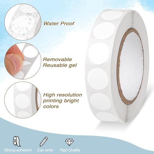 1000 Pcs Round Stickers 0.5 Inch Dot Stickers Waterproof Circle ...
