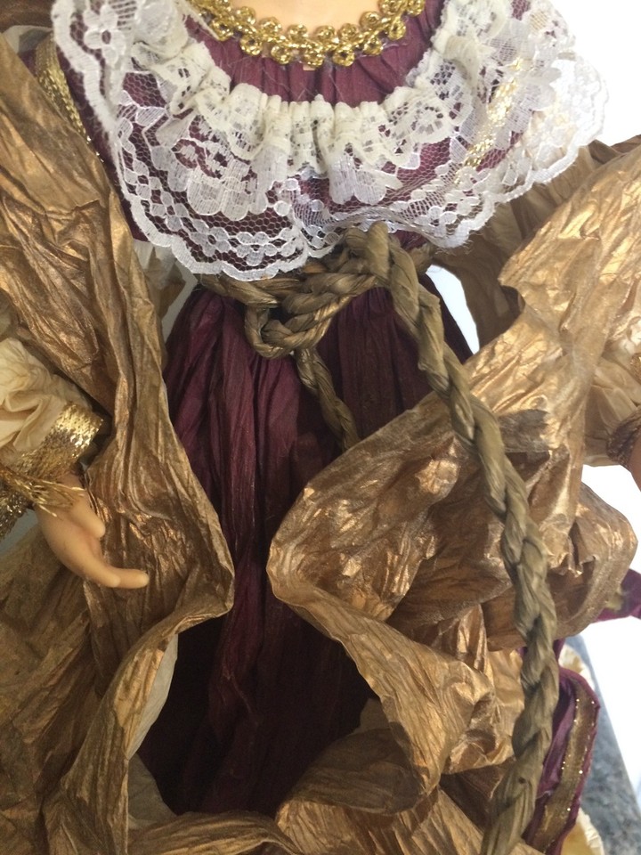 Vintage Crepe Paper Style Angel Christmas Tabletop or Tree Topper | eBay