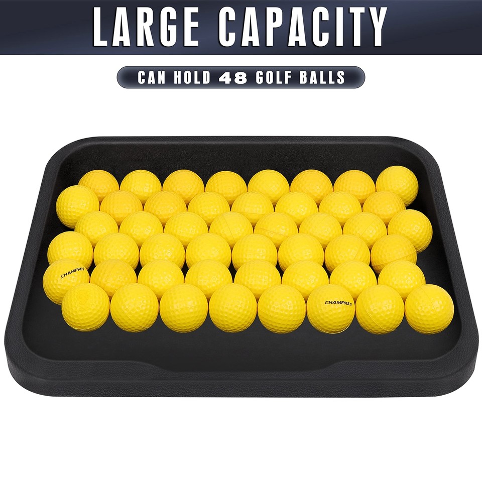 CHAMPKEY Heavy Duty Rubber Golf Ball Tray with 16 Foam Golf Balls ...
