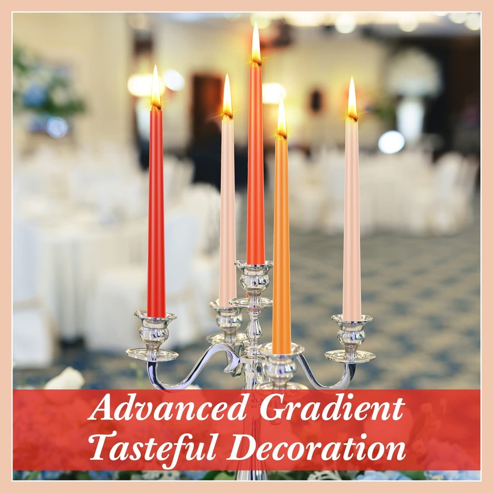 12 Pcs Taper Candle Colored Taper Candles Colored Candle Sticks Amber ...