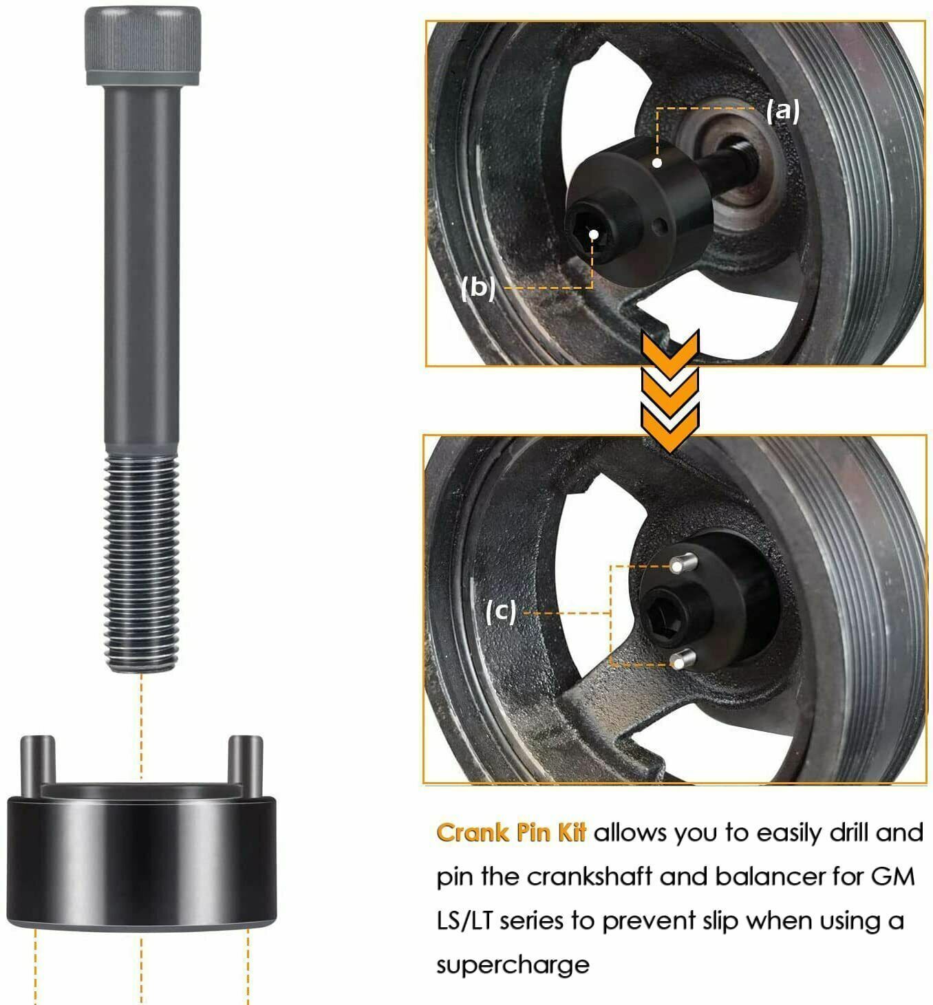 CPK10SS LS Crank Pin Kit Harmonic Dampener Tool 551917 LS1/2/3 LQ4/9 ...